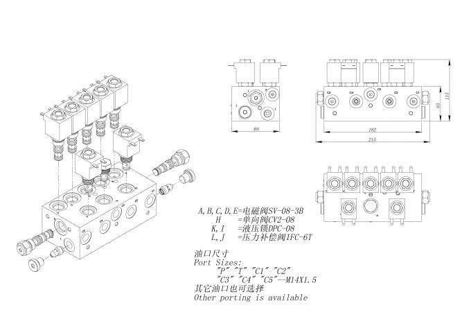 G3/8 Oil Port Stainless Steel Hydraulic Valve Manifold Block